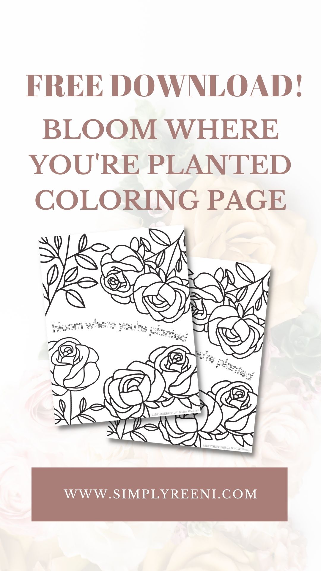 Bloom Where You're Planted Free Coloring Page - Simply Reeni